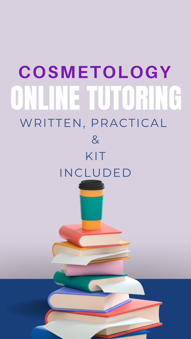 Cosmetology tutoring for written, practical exams with kit