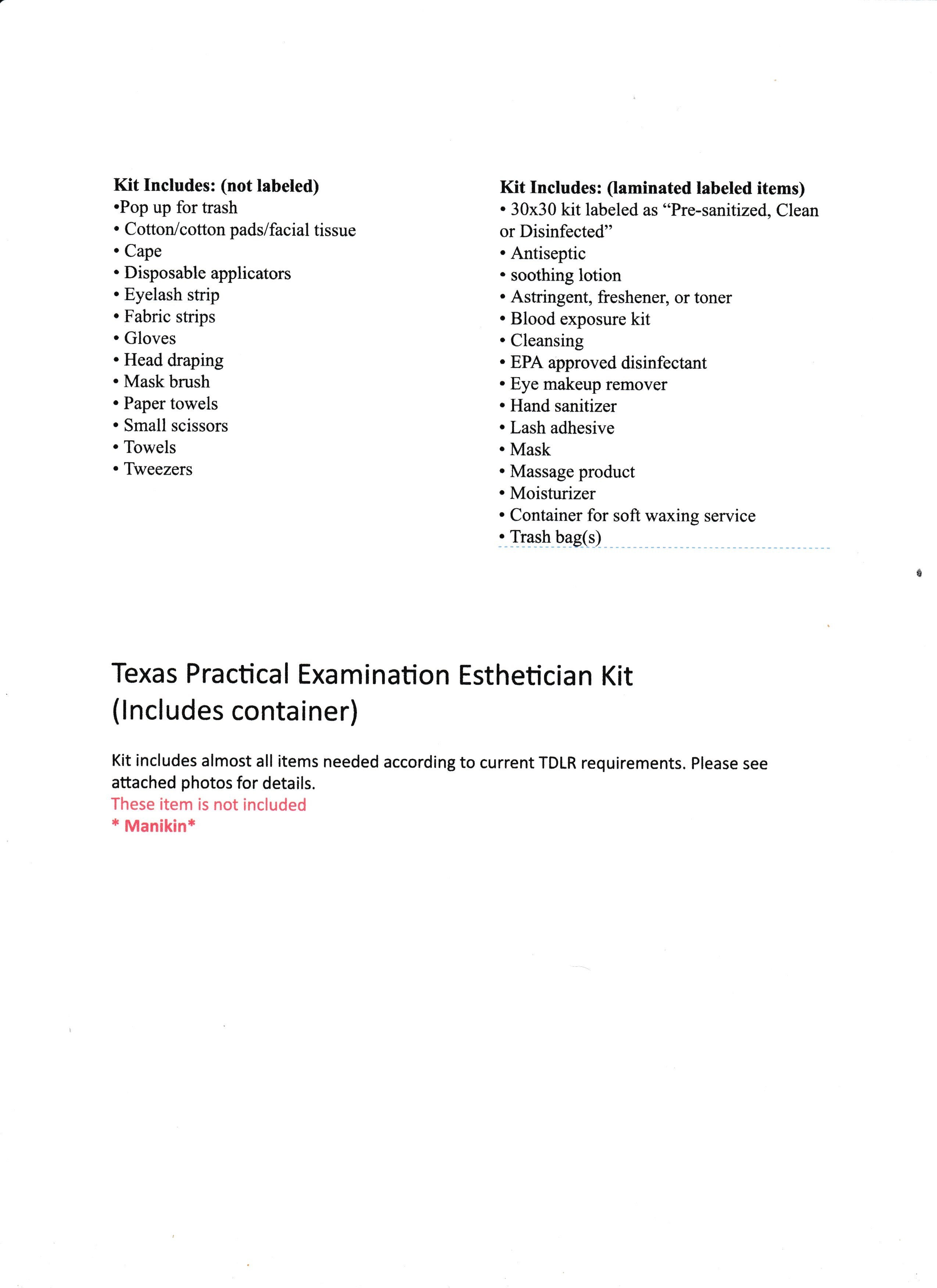 Esthetician Kit | MyStateBoardKit